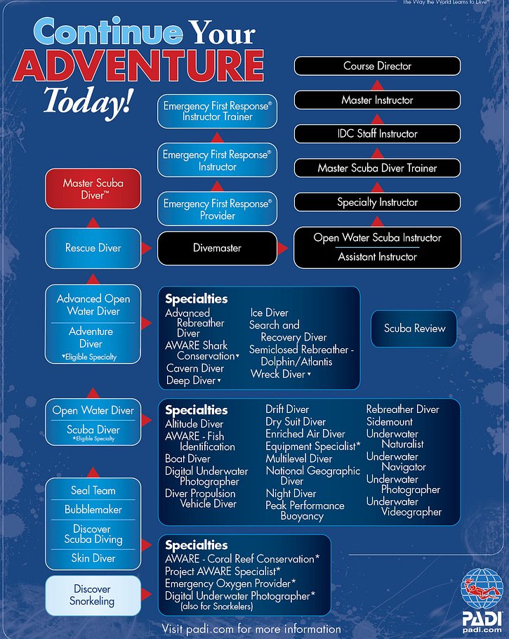 PADI Diver Course Flow Chart - Scubabros